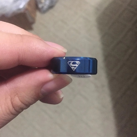 Accessories | Blue Superman Logo Titanium Steel Ring | Poshmark